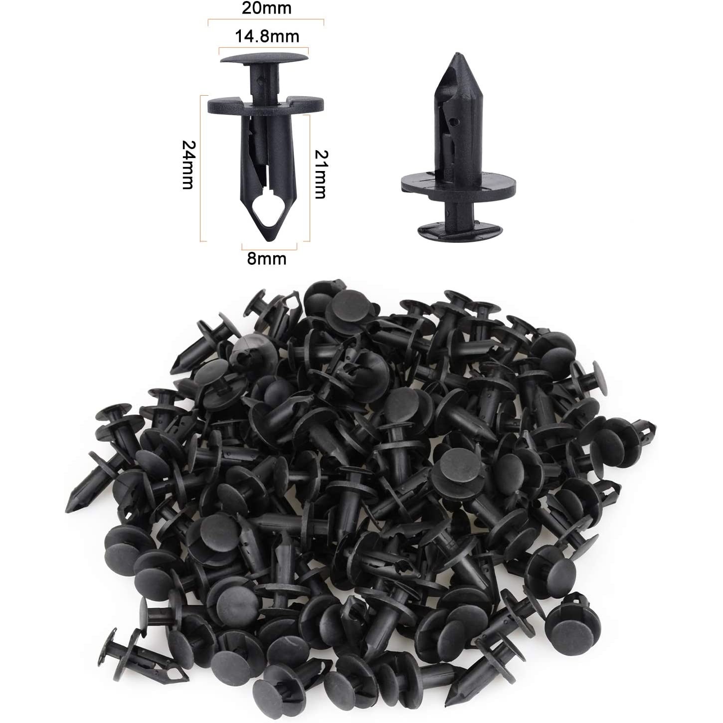 Set clipsuri pentru fixare, 8 mm, Negru, 120 bucati - eMAG.ro