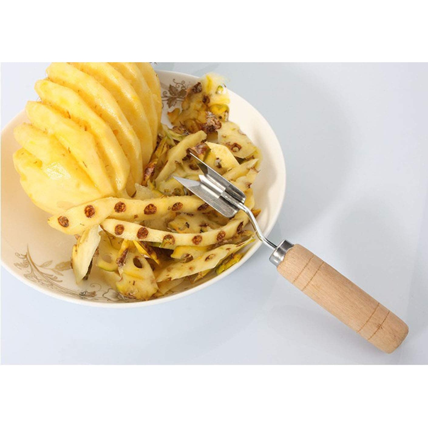 Cutit pentru ananas, Inox, 17 cm, Maro/Argintiu - eMAG.ro
