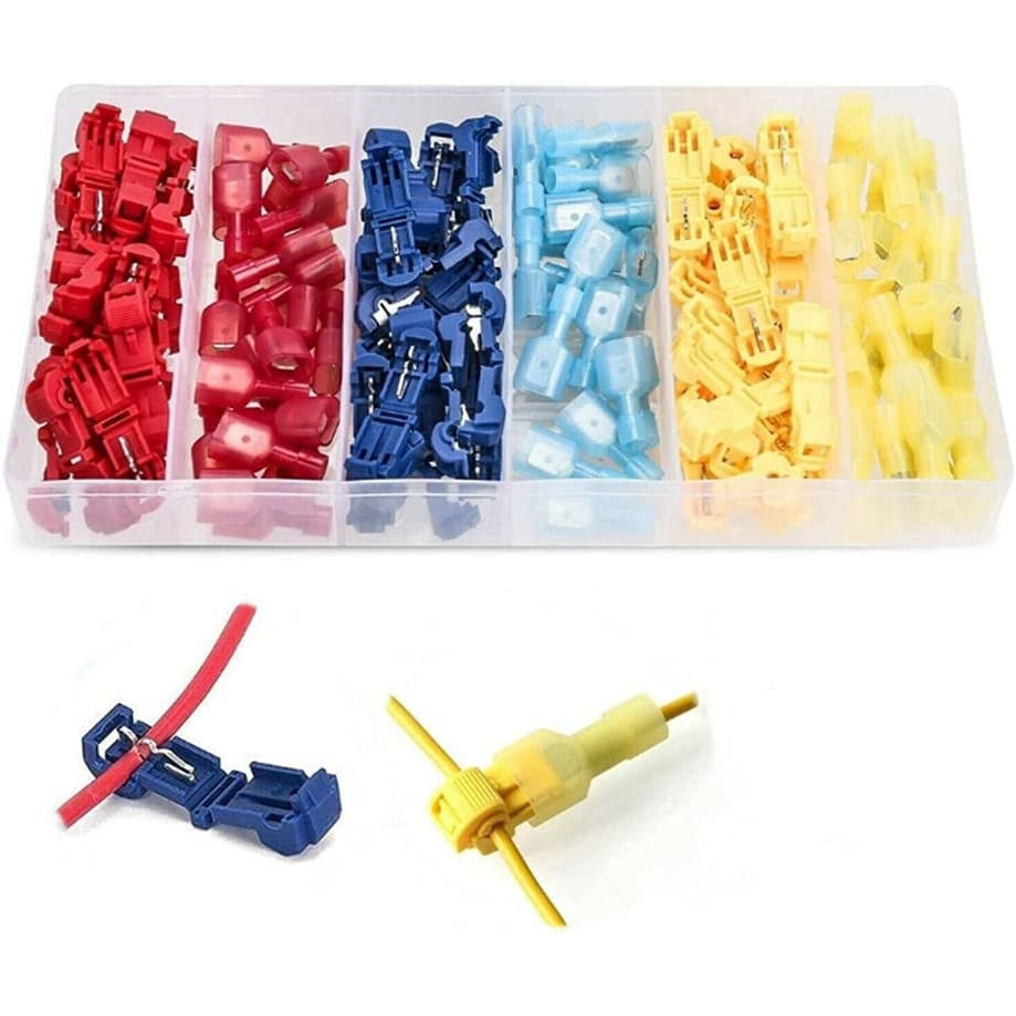 Set 120 conectori electrici autoizolanti, Pentru cabluri T-Tap ...