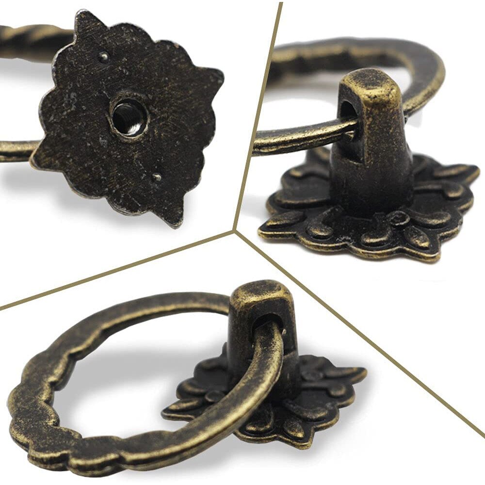 Set 8 manere model vintage pentru mobilier + suruburi, Aliaj zinc, 3 x ...