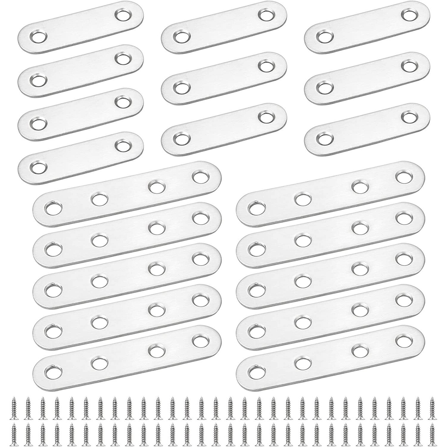 Set 20 placute fixare/60 suruburi, Otel inoxidabil, Argintiu - eMAG.ro