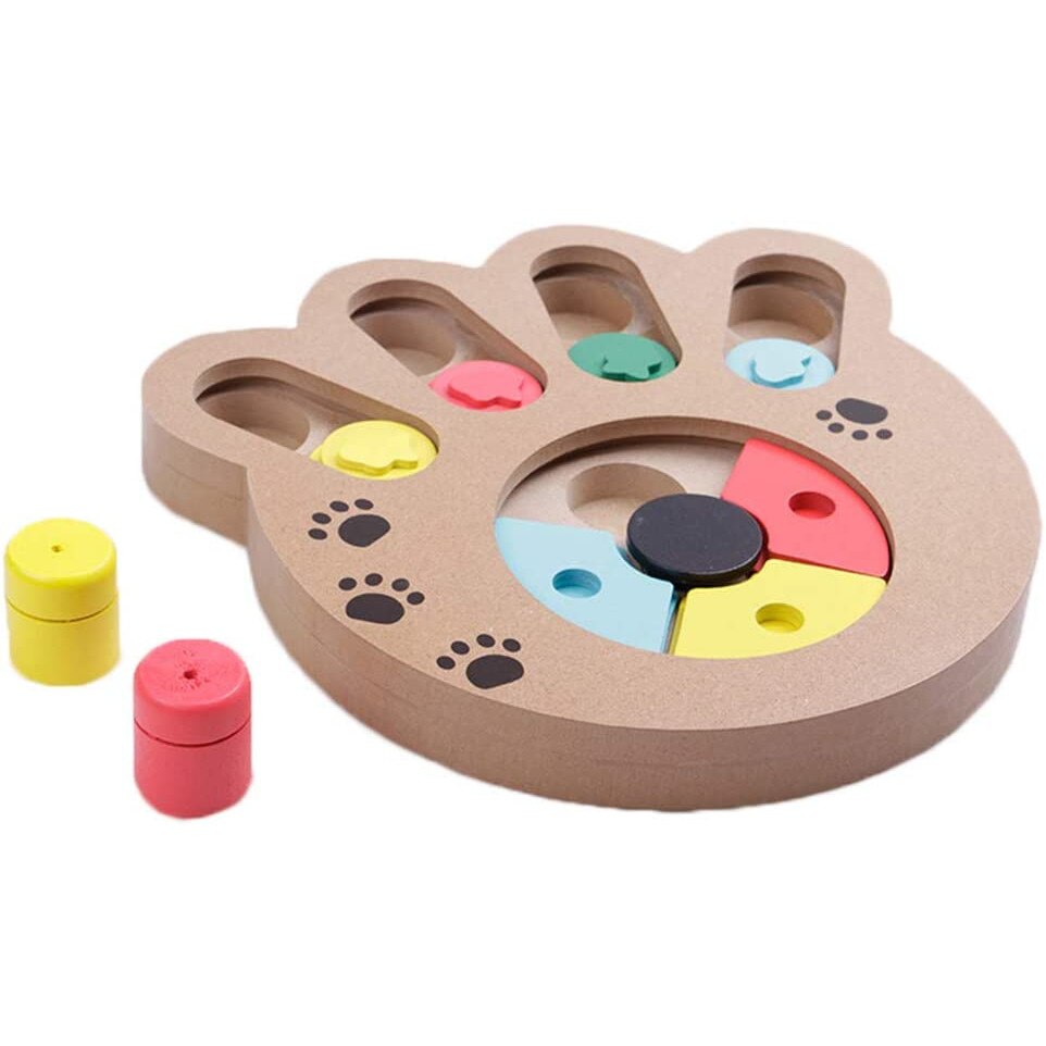 Joc de inteligenta pentru caini, Talie medie/mare, Lemn, Multicolor ...