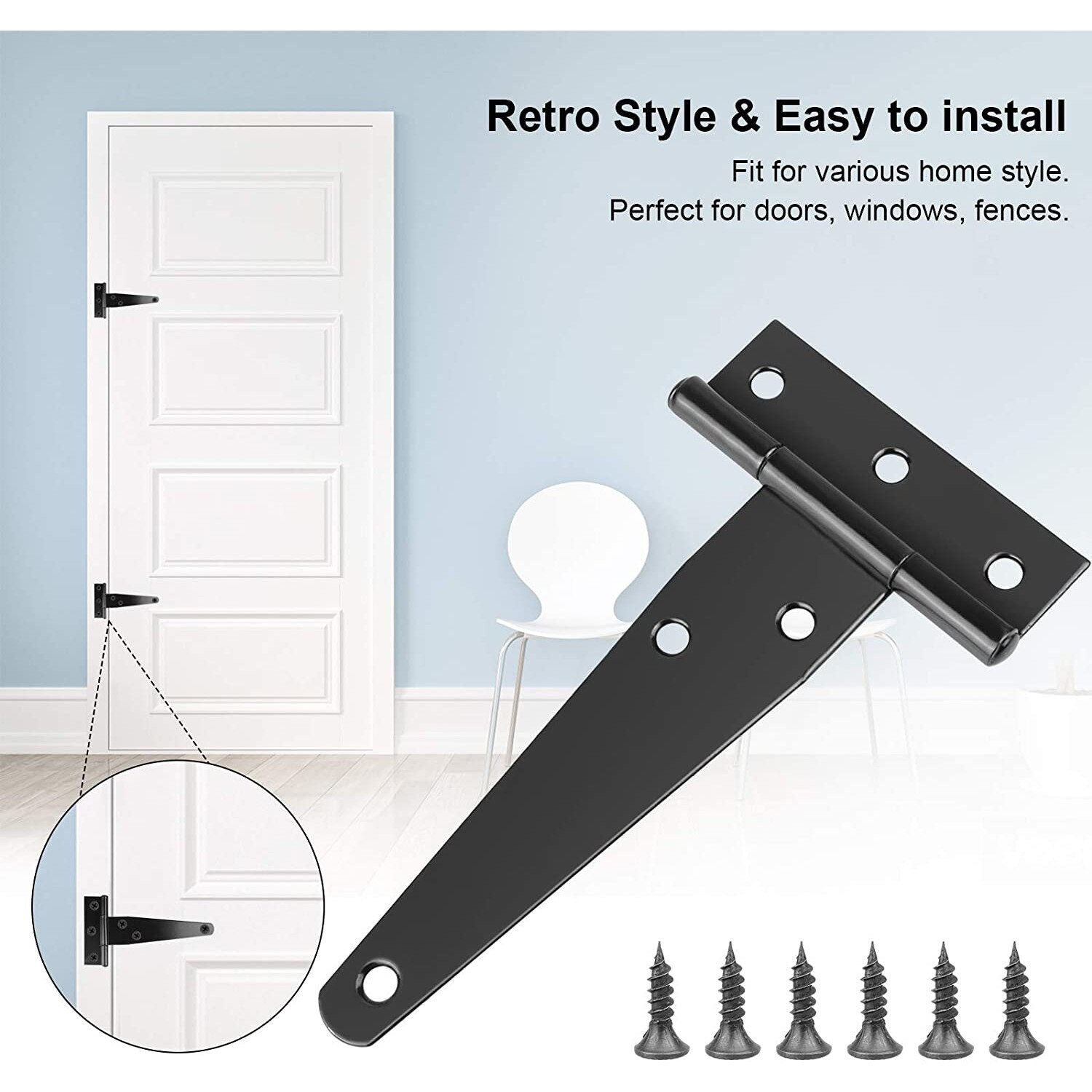 Set 2 balamale usa, Metal, 123 x 63 mm, Negru - eMAG.ro
