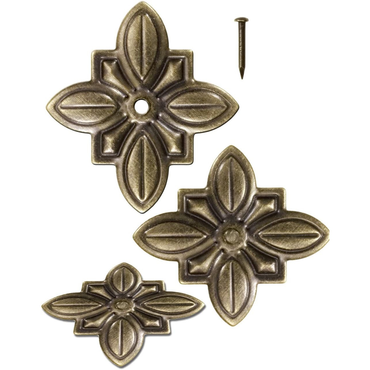 Set 50 cuie cu cap decorativ pentru mobilier, Alama, 20x27mm, Maro ...