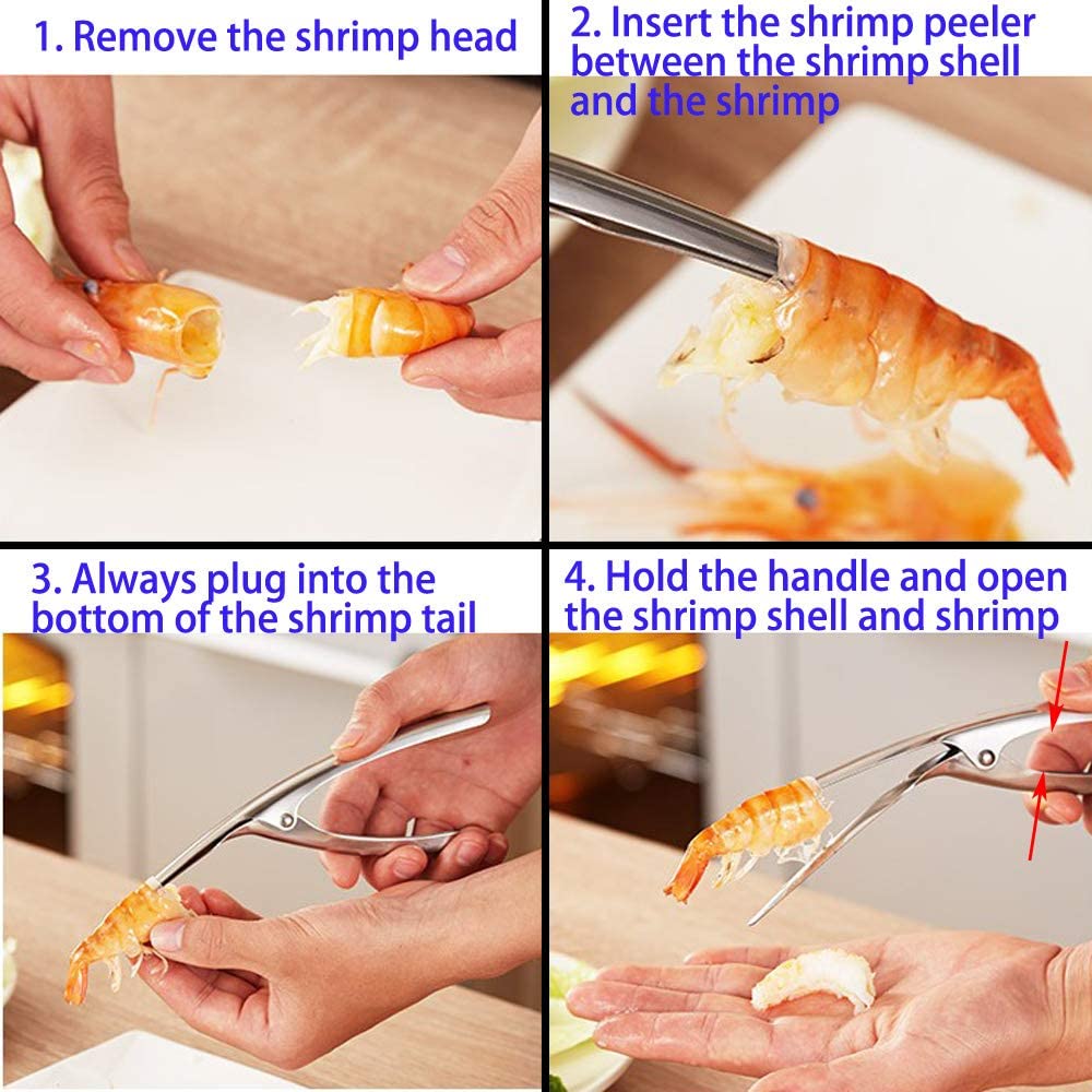 Set 2 ustensile curatat creveti, Inox, 21 x 6.5 cm, Argintiu - eMAG.ro