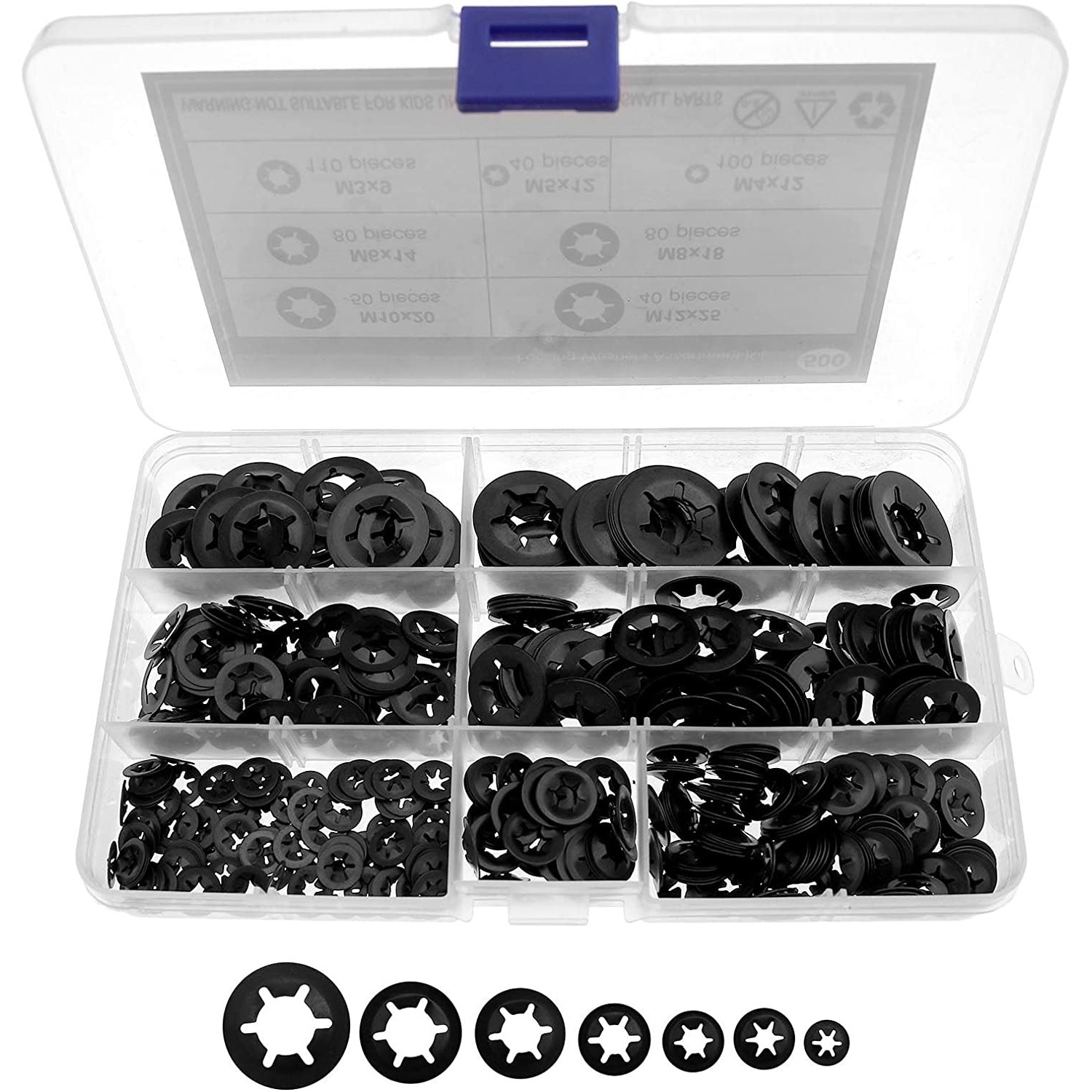 Set 500 de saibe cu dinti, Otel, M3-M12, Negru - eMAG.ro