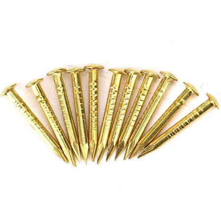 Set 80 cuie cu cap rotuind, Alama, Auriu, 15 mm - eMAG.ro