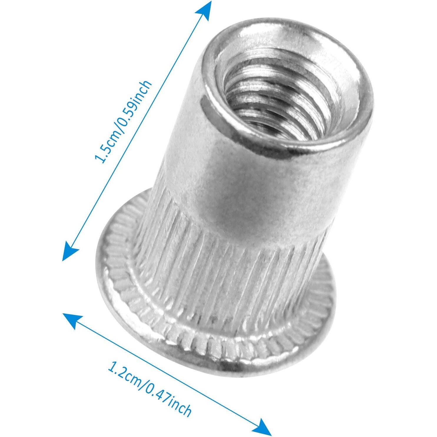 Set 80 piulite cu nituri M6, Inox, 1.5x1.2cmArgintiu - eMAG.ro