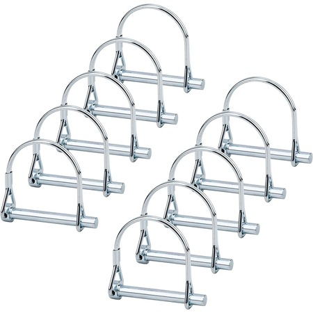Set 10 stifturi de blocare 1/4" ax filet rotund, Otel carbon, Argintiu ...