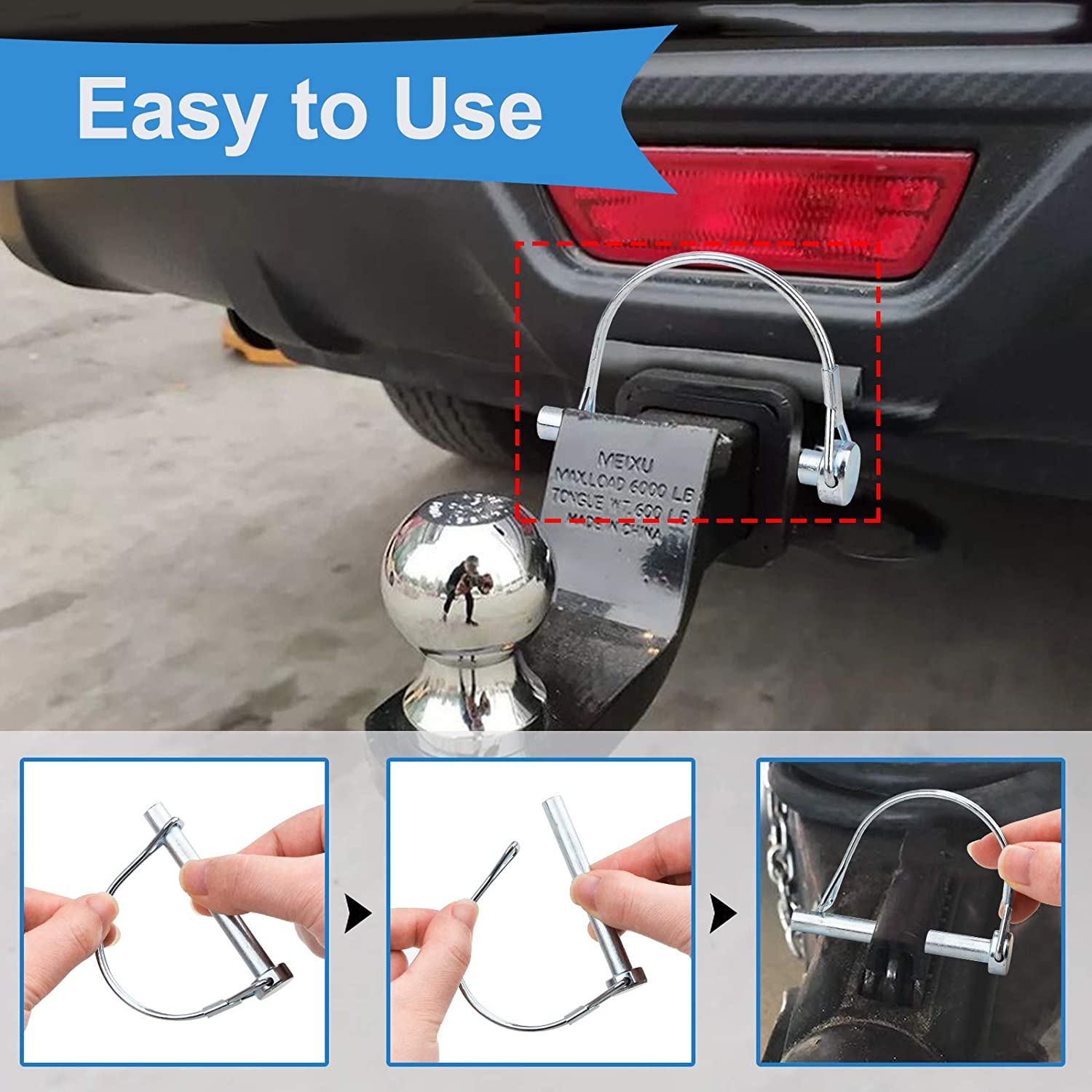 Set 10 stifturi de blocare 1/4" ax filet rotund, Otel carbon, Argintiu ...