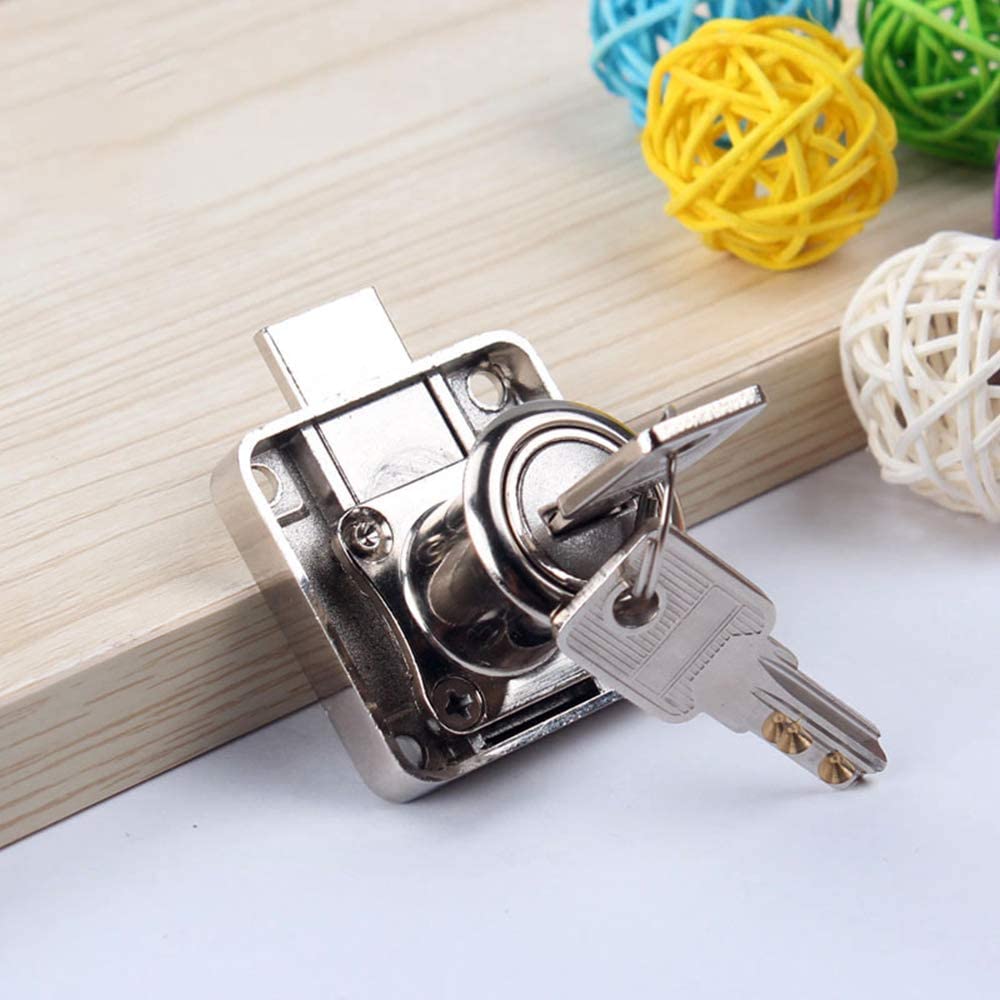 Set 2x incuietoare pentru dulap cu chei, Aliaj de zinc, Argintiu - eMAG.ro