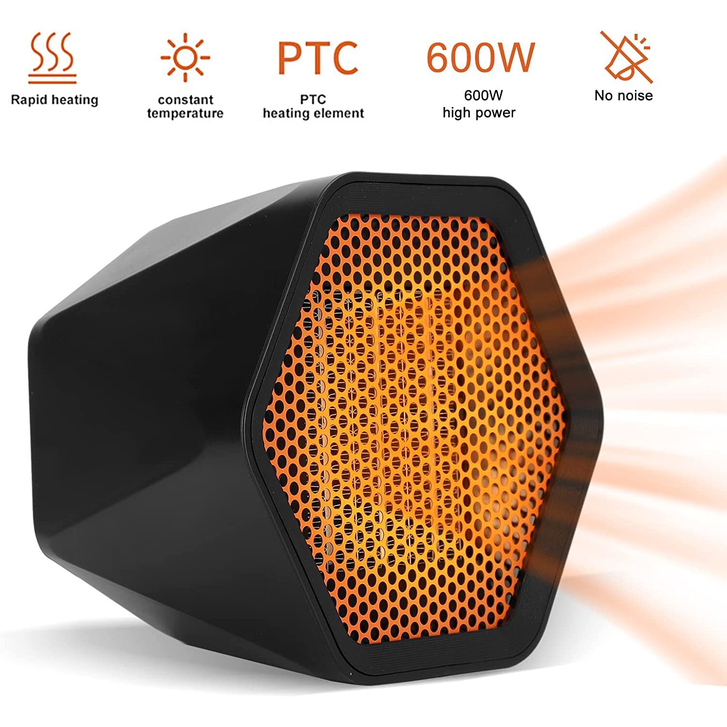 Mini incalzitor cu ventilator, 600W, 2 setari de temperatura, Protectie ...