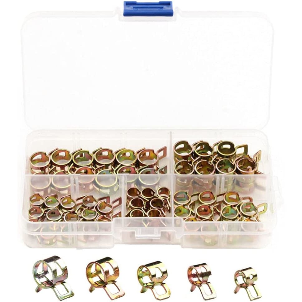 Set 75 cleme furtun, Metal, 6/10 mm, Auriu - eMAG.ro