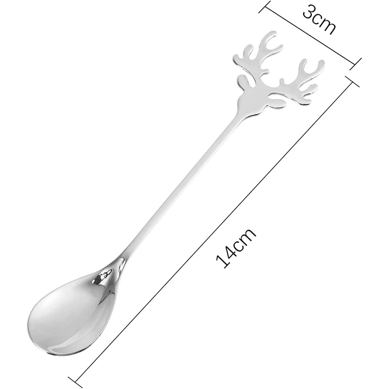 Set 6 ligurite pentru desert in forma de ren, Inox, Argintiu - eMAG.ro