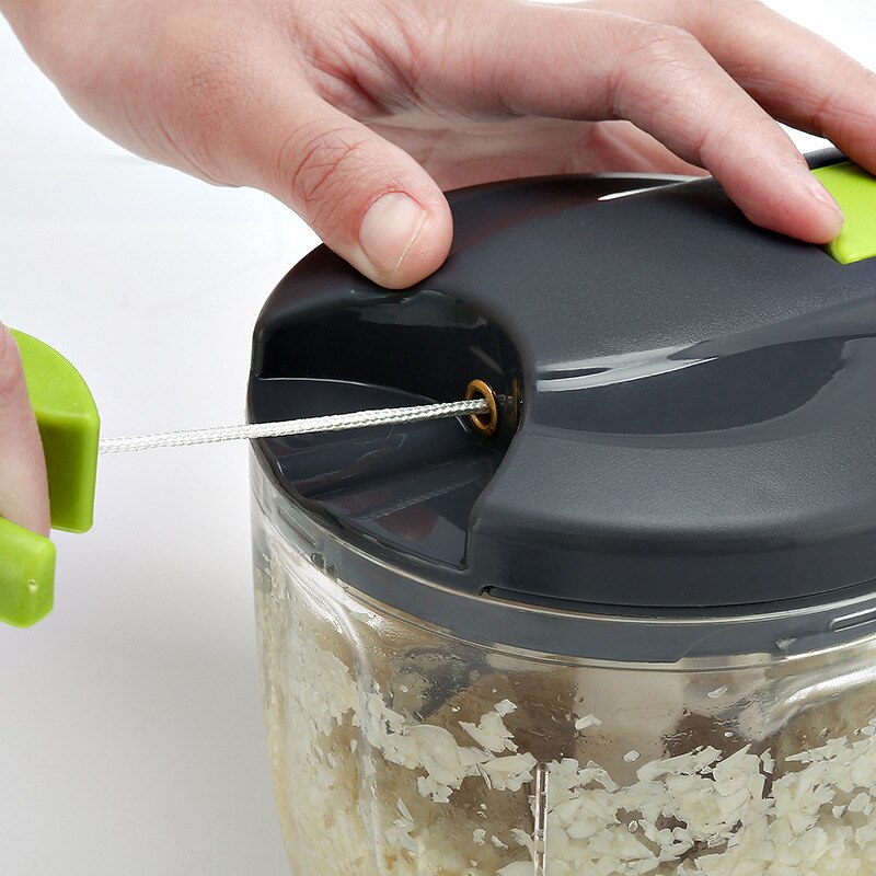 Tocator manual pentru legume si fructe, Plastic/Inox, Verde/Gri - eMAG.ro