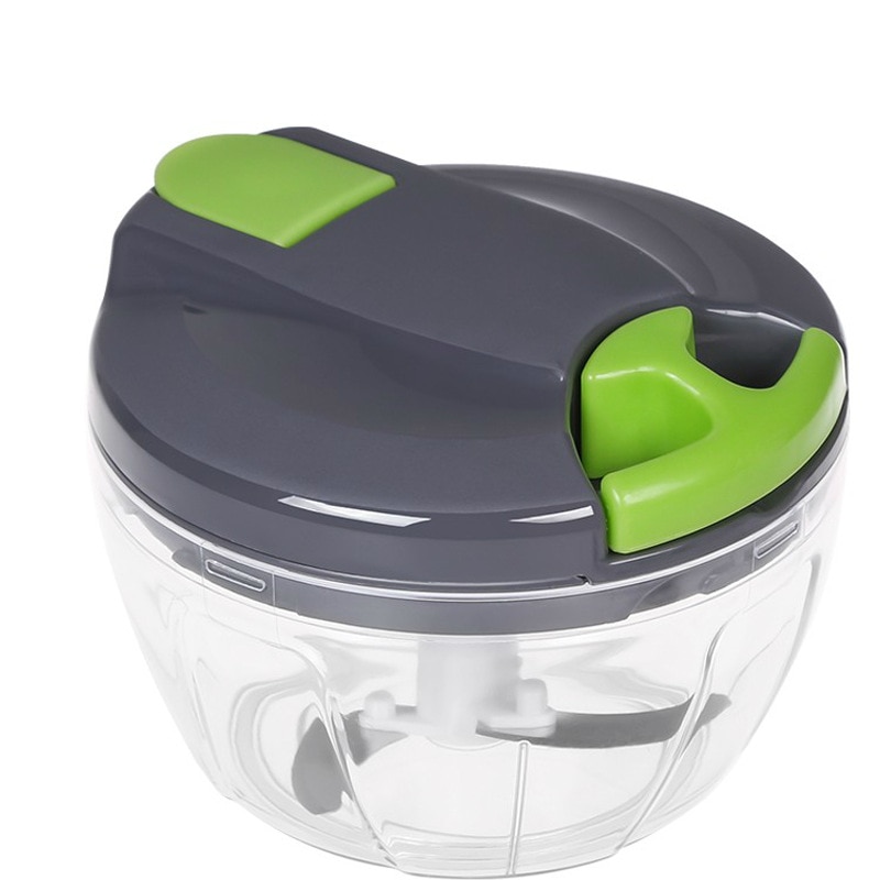 Tocator manual pentru legume si fructe, Plastic/Inox, Verde/Gri - eMAG.ro