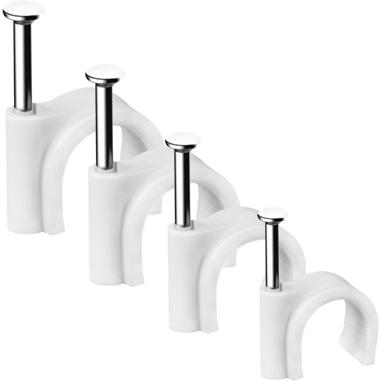 Pachet 400 cleme fixare cabluri, Plastic/Otel, 4/6/8/10 mm, Alb - eMAG.ro