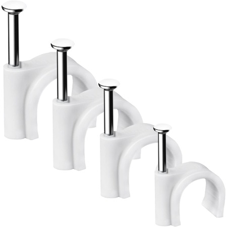 Pachet 400 cleme fixare cabluri, Plastic/Otel, 4/6/8/10 mm, Alb - eMAG.ro