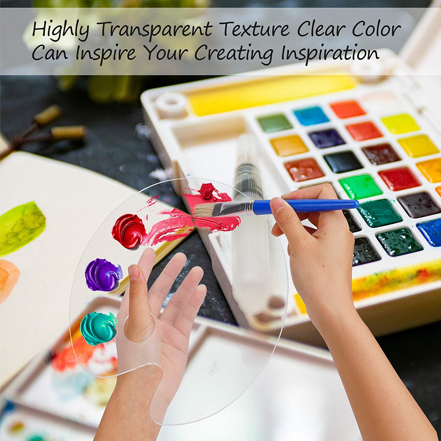 Set de 2 palete pentru colorat, Acril, 30 x 20 cm, Alb - eMAG.ro