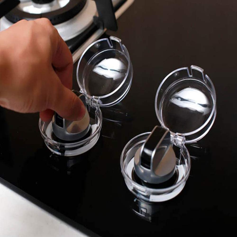 Set 10 capace pentru butoane aragaz, Plastic PP, Transparent - eMAG.ro