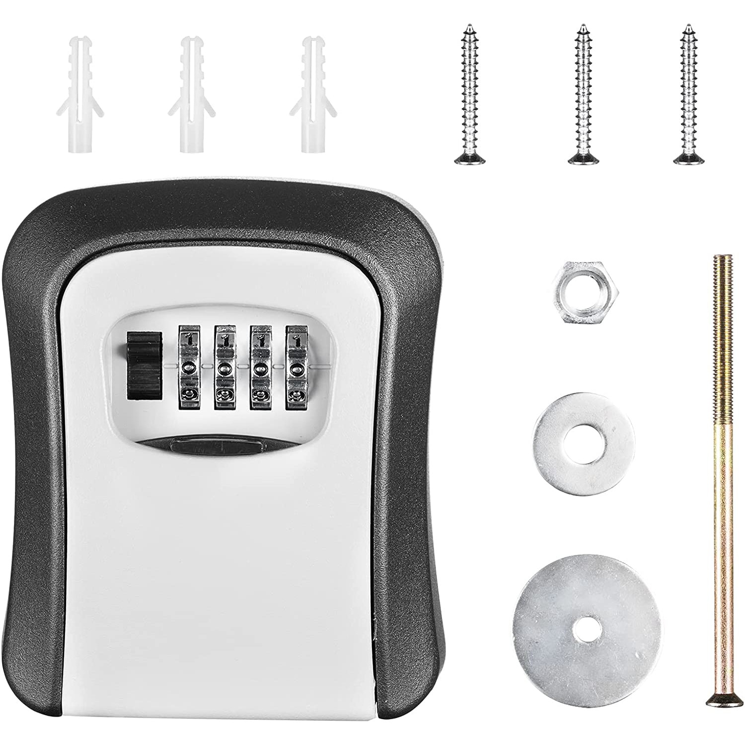 Seif cu cifru pentru chei, Aluminiu, Negru/Gri - eMAG.ro