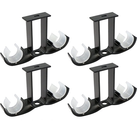 Set 4 suporturi tija perdea, Aluminiu, 14 x 82 cm, Negru - eMAG.ro