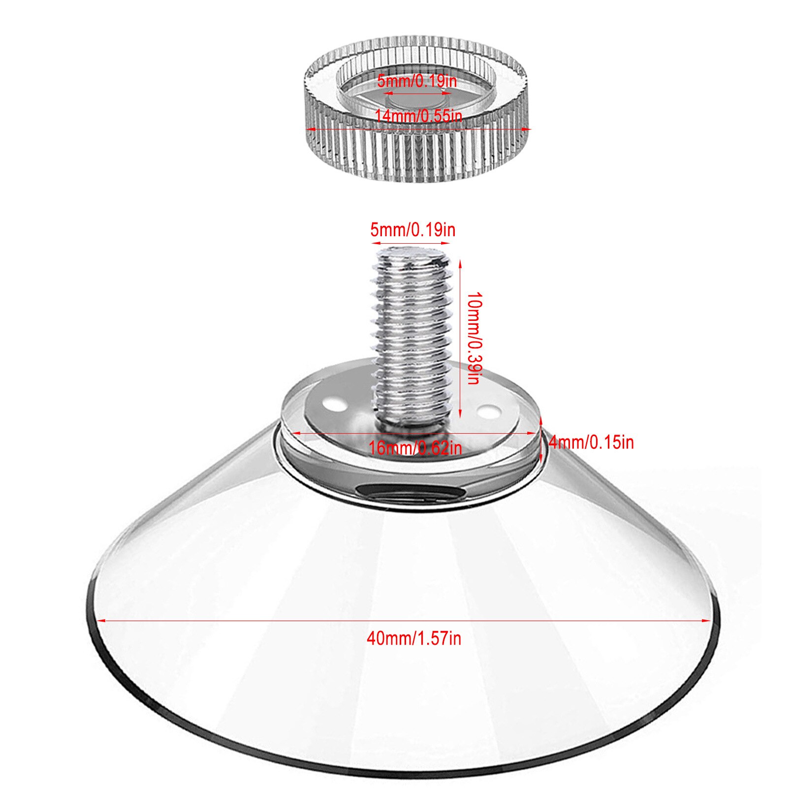 Set 10 ventuze, PVC, 40 mm, Transparent - eMAG.ro