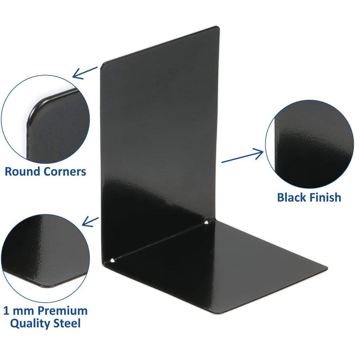 Set suporturi carti, Metal, 120 mm, Negru - eMAG.ro
