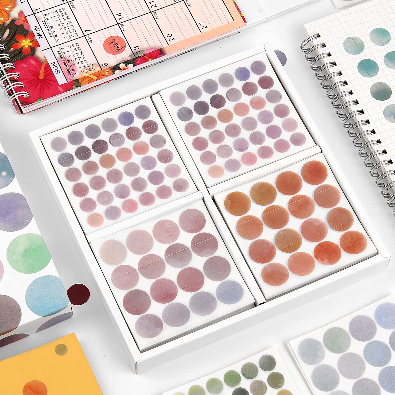 Set 100 coli buline autocolante pentru scrapbooking, 8 mm/15 mm ...