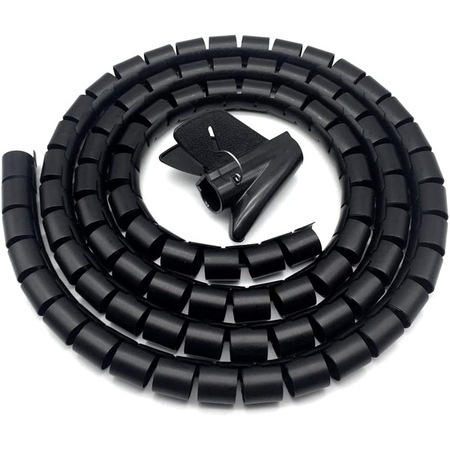 Tub spiralat pentru cabluri, Plastic, 2 m, Negru - eMAG.ro