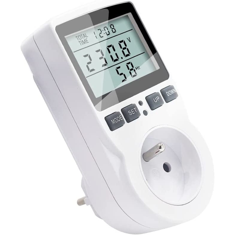 Priza contor energie, Afisaj LCD, 3680 W, Alb - eMAG.ro