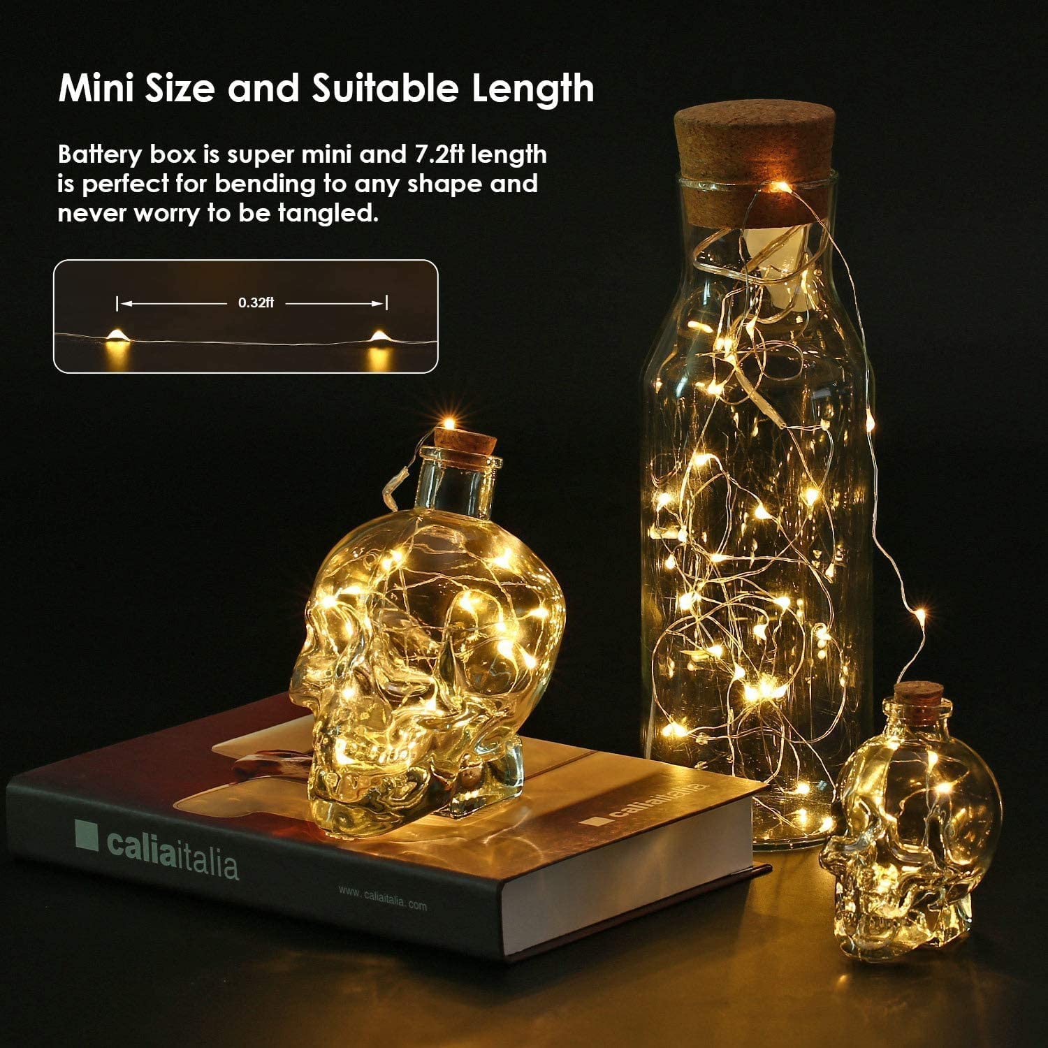 Set 12 Lumini LED cu baterii, 2 m, Galben - eMAG.ro