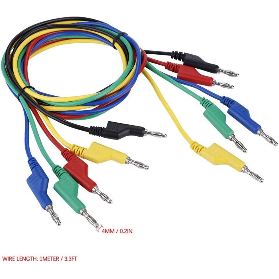 Cabluri testare tensiune, 4 mm, 1 m, 5 buc, Multicolor - eMAG.ro