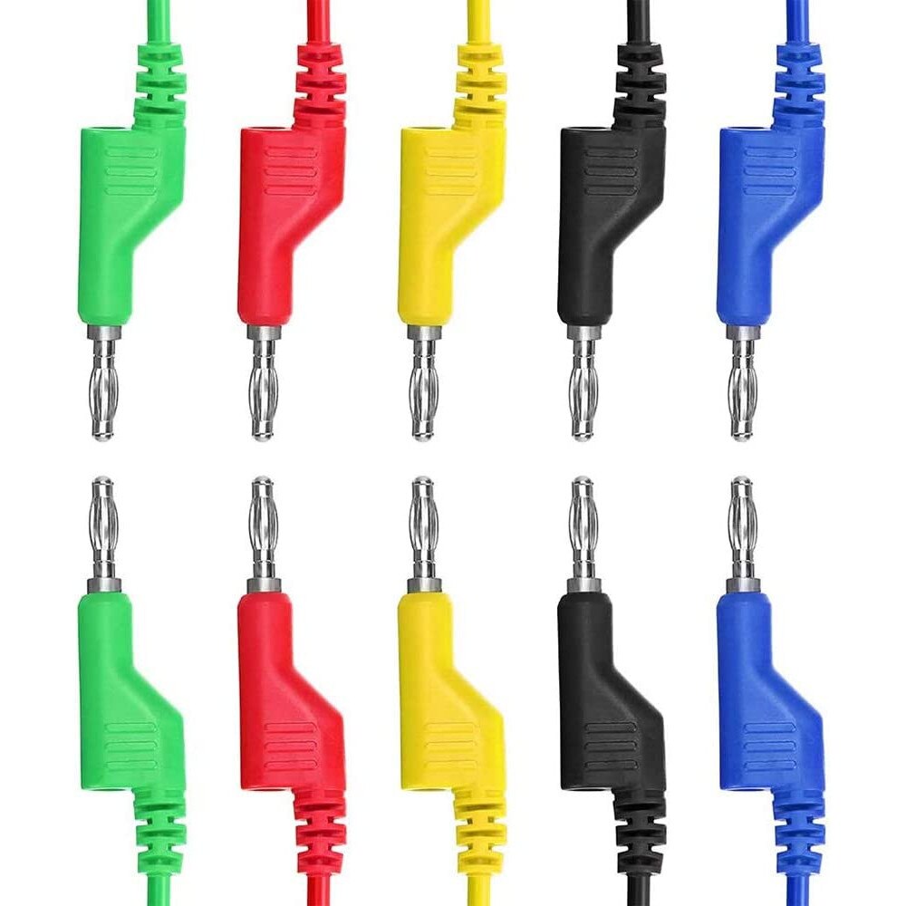 Cabluri testare tensiune, 4 mm, 1 m, 5 buc, Multicolor - eMAG.ro