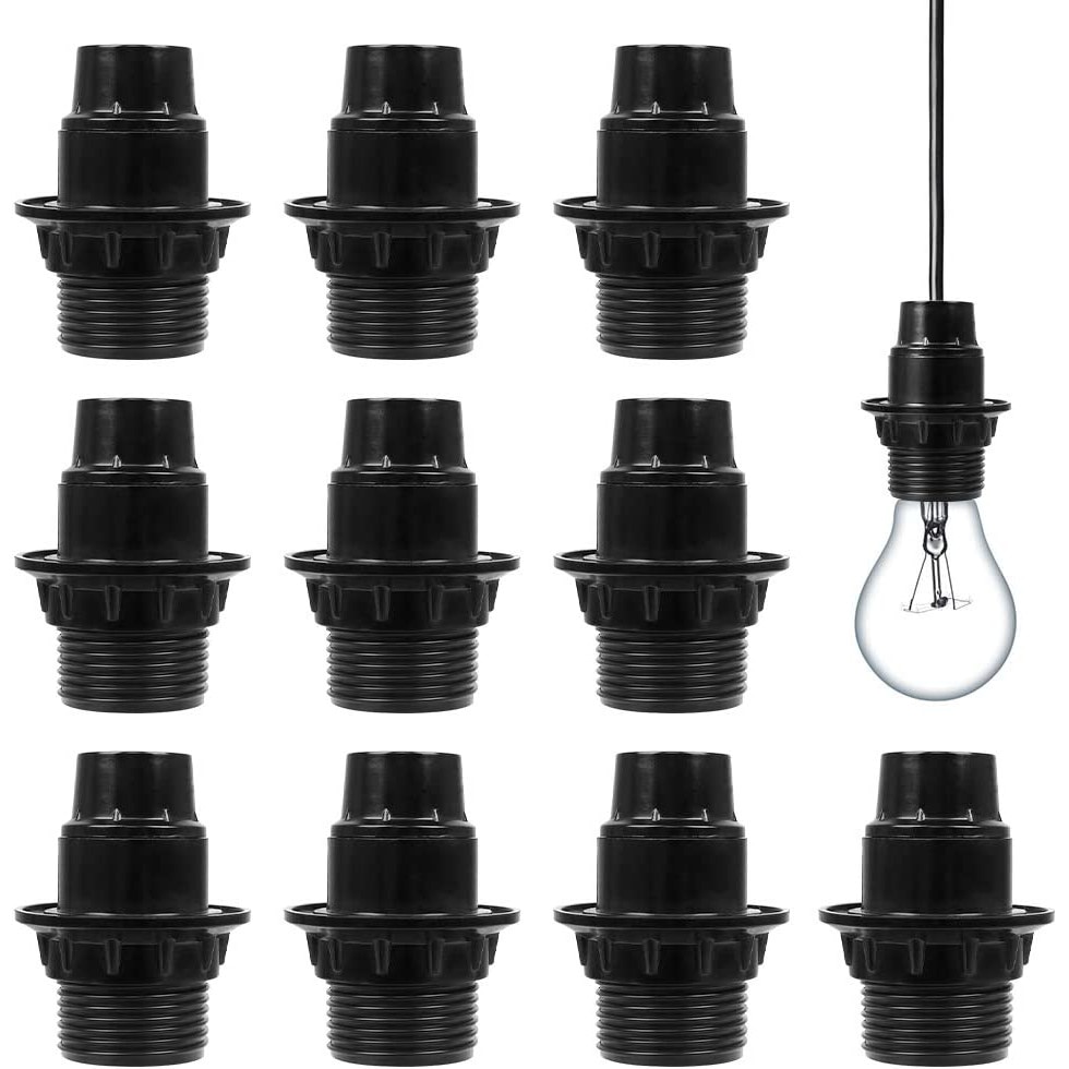 Set 10 socluri E14, Plastic/Metal, Negru - eMAG.ro