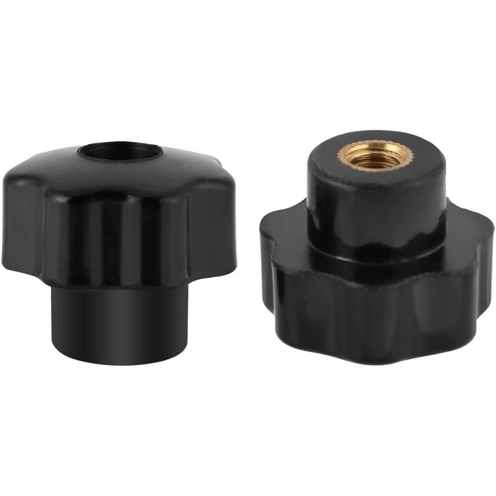 Piulite stea M6, Plastic, 10 buc, Pentru echipamente mecanice, Negru ...