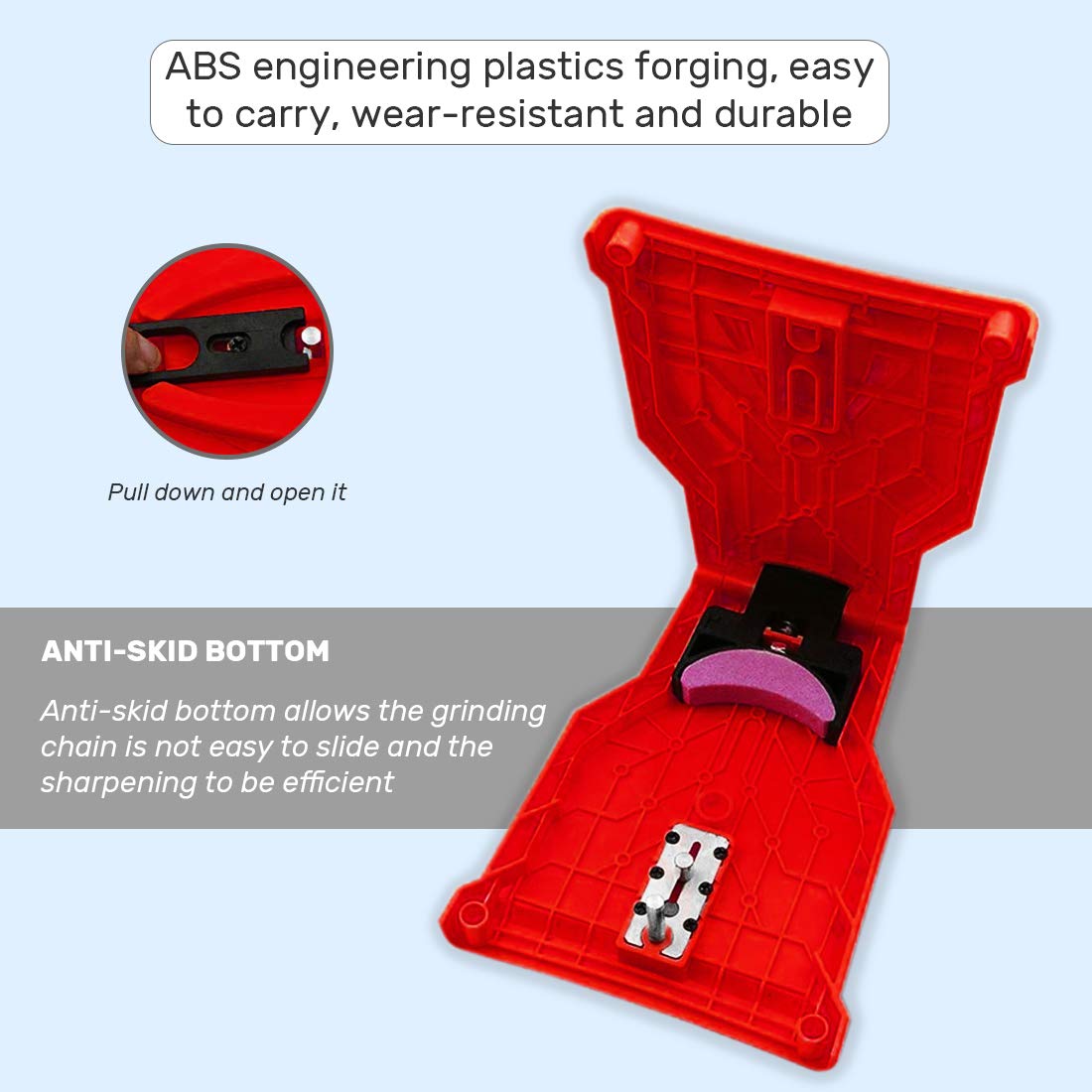 Ascutitor cu lant, Pentru ferastrau cu lant, Plastic, Rosu - eMAG.ro