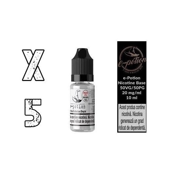 Pachet 5 Shot-uri Nicotina e-Potion 10ml/20mg, 50VG-50PG - eMAG.ro