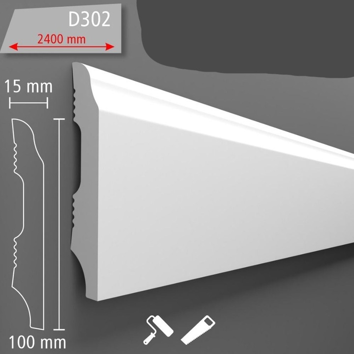 Plinta decorativa din duropolimer, 240 x 10 x 1,5 cm - eMAG.ro