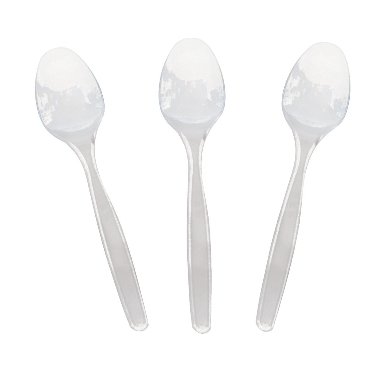 Lingurite plastic transparent, reutilizabile, 100buc, Practic Online ...