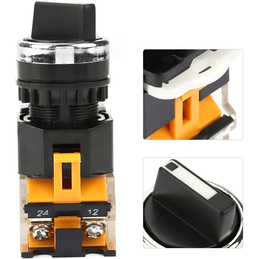 Comutator rotativ, Plastic/Metal, 22 mm, Negru - eMAG.ro