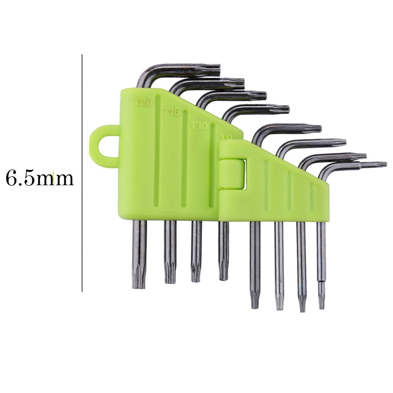 Set 8 chei hexagonale torx, Inox, T5 /T6/T7/T8/T9/T10/T15/T20, Argintiu ...