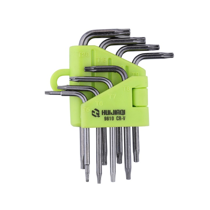 Set 8 chei imbus torx, Inox, Verde/Negru - eMAG.ro