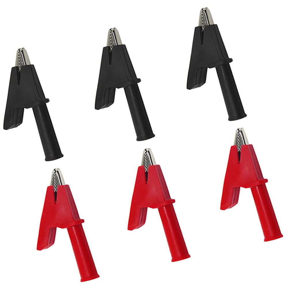 Set 6 cleme multimetru, PVC/Cupru, 30A/1000V, Negru/Rosu - eMAG.ro