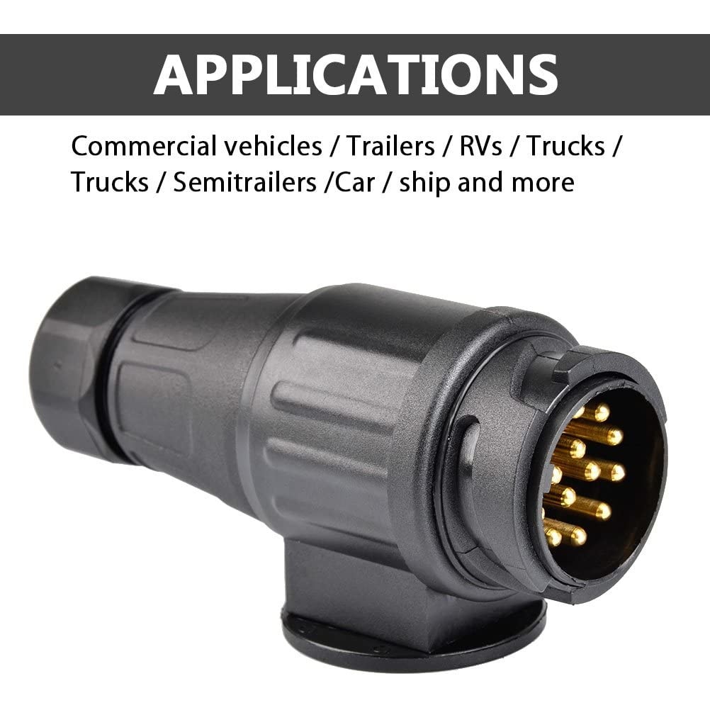 Conector priza remorca, IP44, 13 pini, 12 V, Negru - eMAG.ro