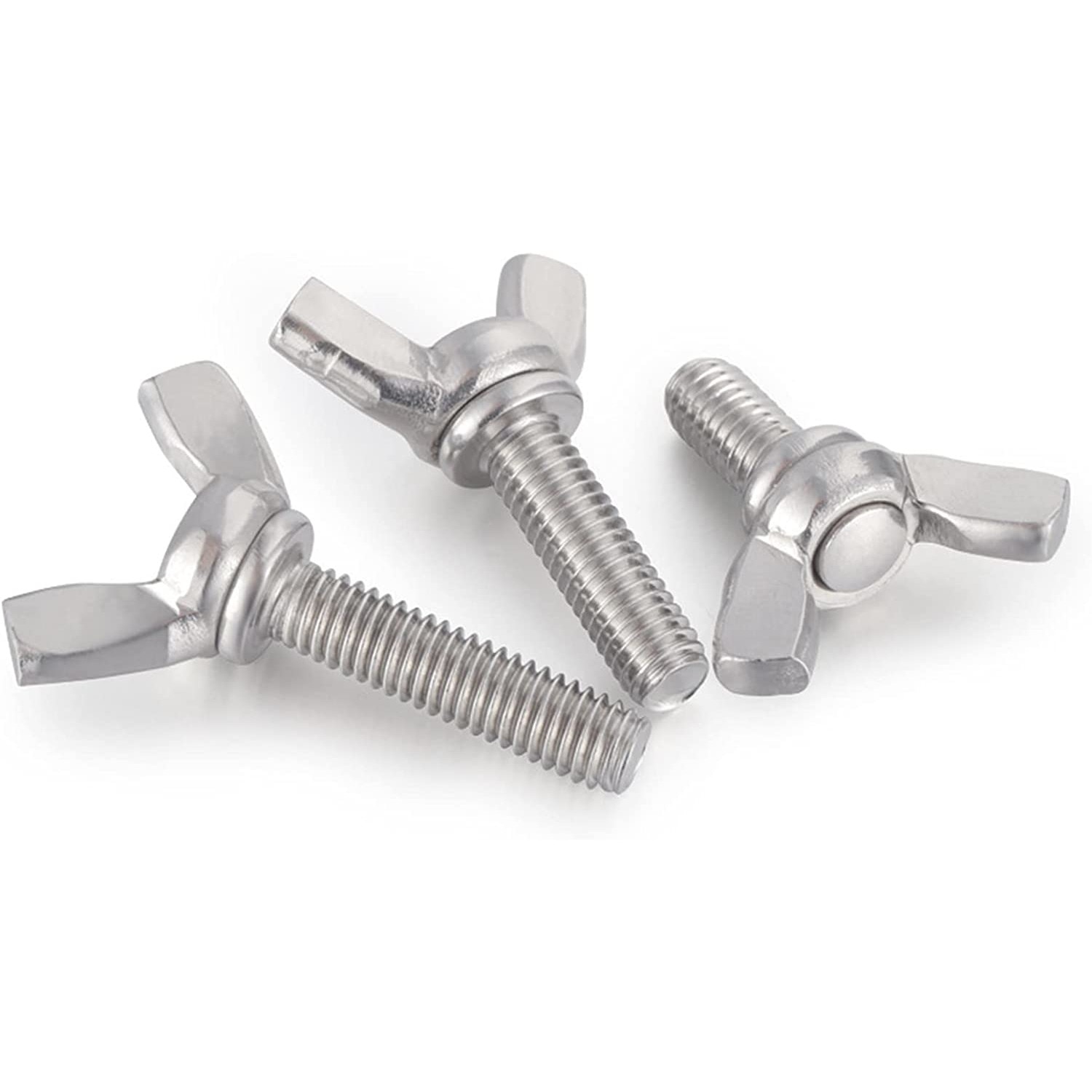 Set 10 suruburi cu aripa, Inox, 20mm x 5mm, Argintiu - eMAG.ro