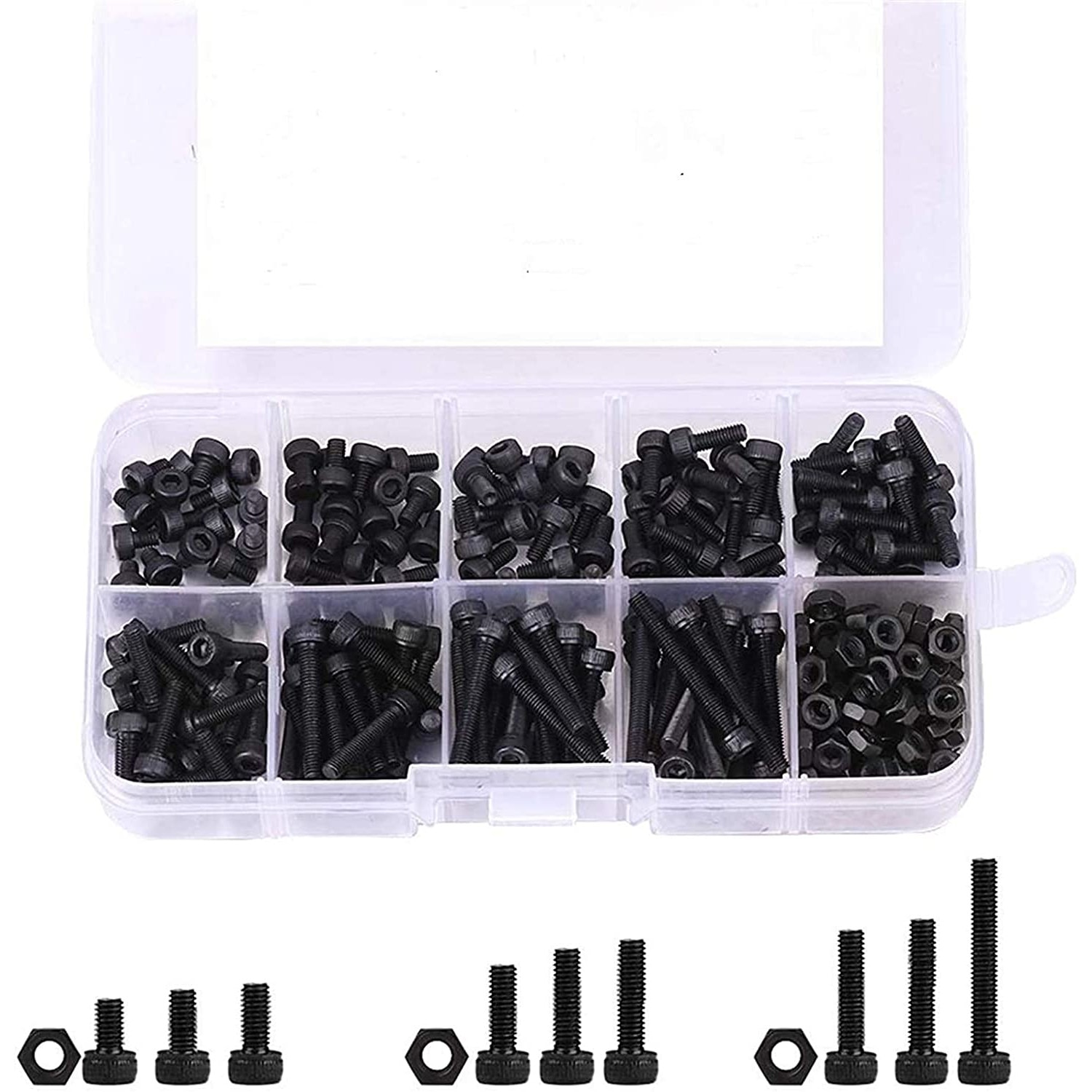 Set 280 suruburi si nituri, Otel carbon, M3, Negru - eMAG.ro