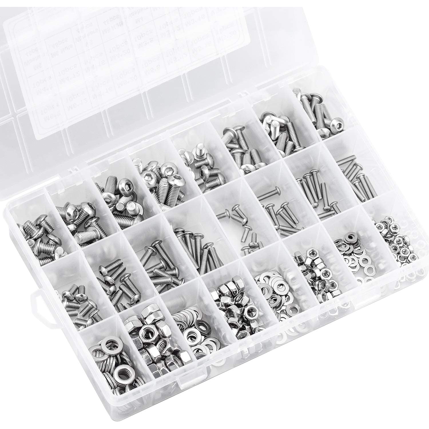 Set 520 suruburi cu cap rotund, Inox, M3 M4 M5 M6, Argintiu - eMAG.ro