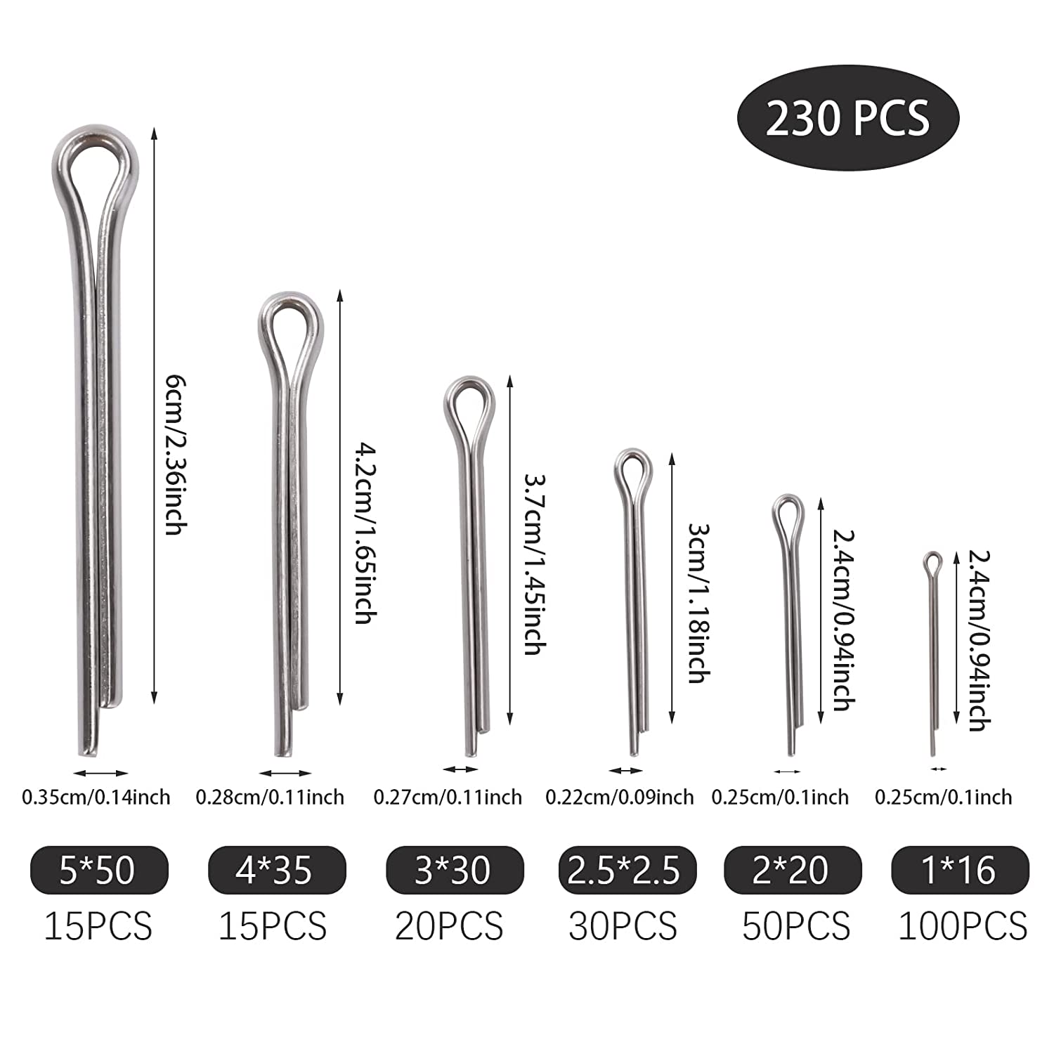 Set 230 Stifturi, Inox, M1/M2/M2.5/M3/M4/M5, Argintiu - eMAG.ro