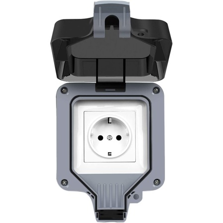 Priza PC, Rezistent la apa, 220/250V, 16A, 100MB, Negru - eMAG.ro